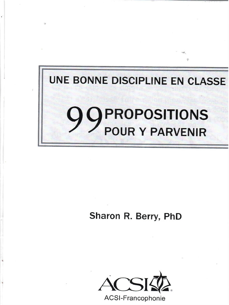 Une Bonne Discipline en Classe | PDF