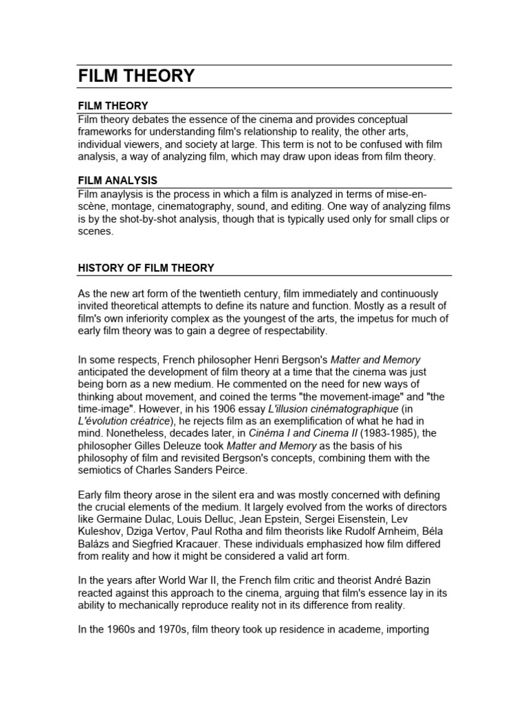 Film Theories | PDF