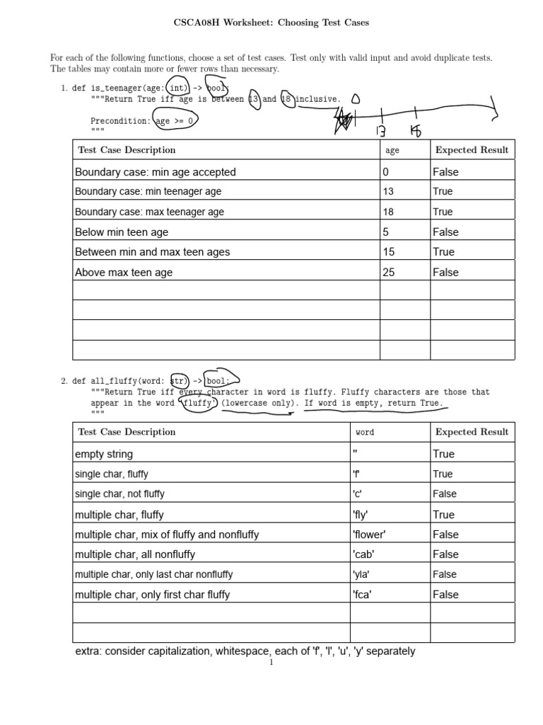 1-Testing Worksheet Solution | PDF