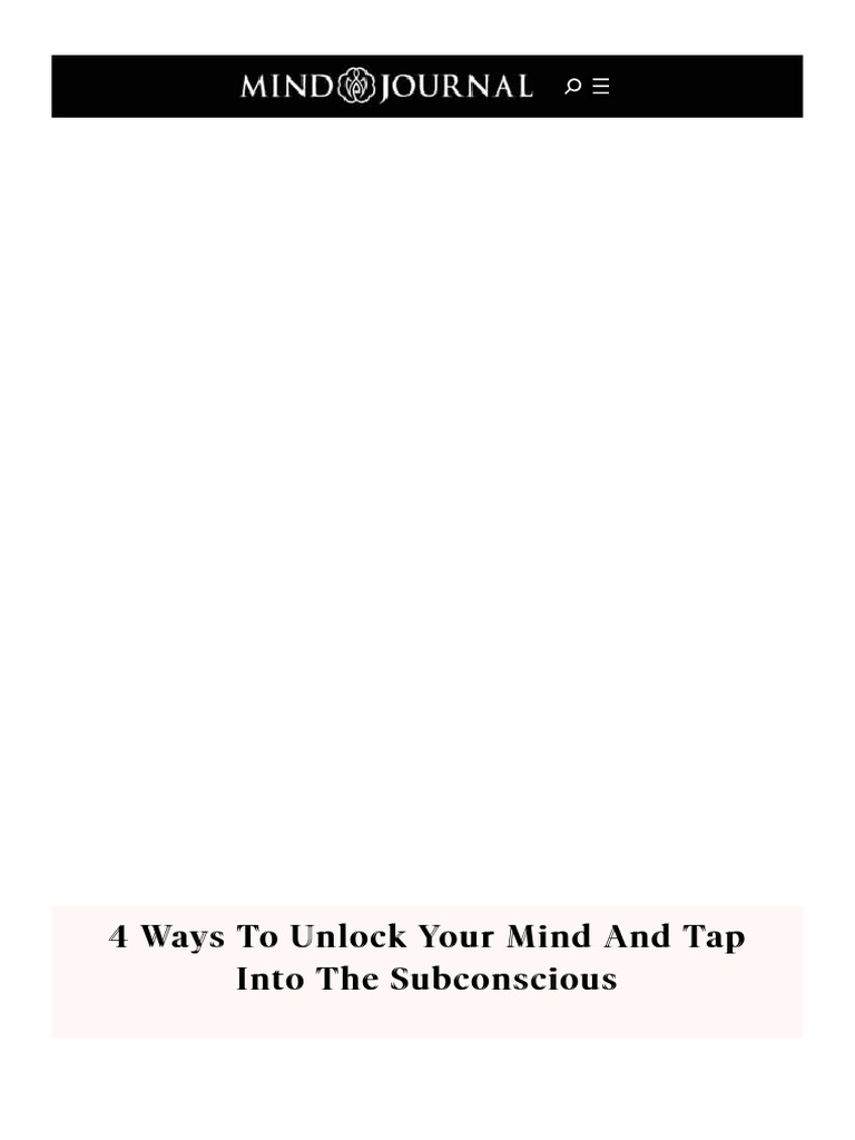 4 Interesting Ways To Reprogram Your Subconscious Mind | PDF