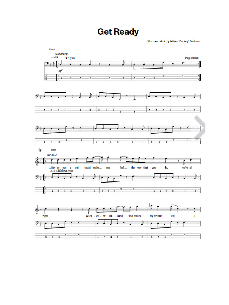 The Temptations - Get Ready | PDF