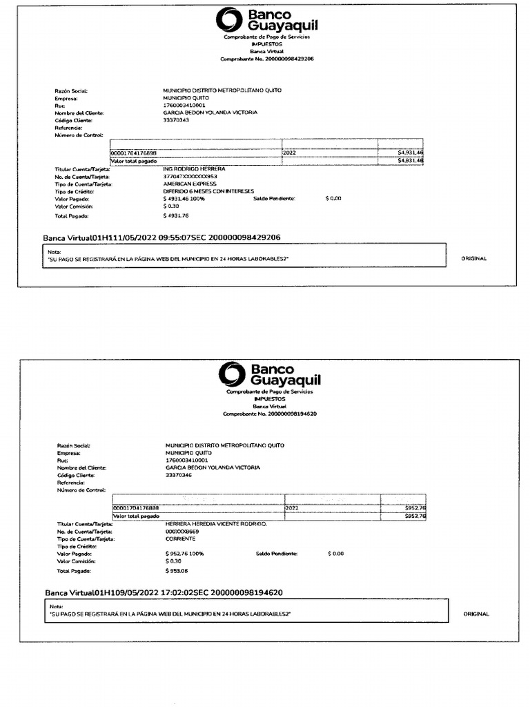 Pagos Utilidad Predio | PDF