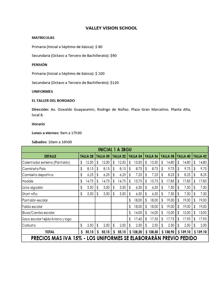 VALLEY VISION SCHOOL | PDF