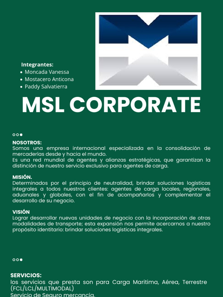 Soluciones Logísticas Globales MSL | PDF