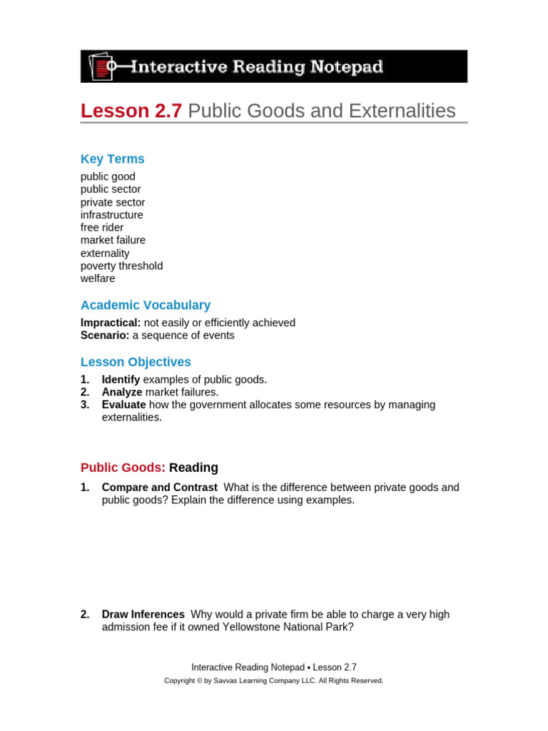 Economy 2.7 Close Reading | PDF | Externality | Business