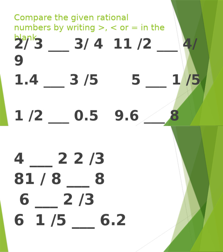 Comparing Rational Numbers | PDF