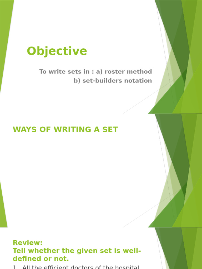 Ways of Writing a Set | PDF