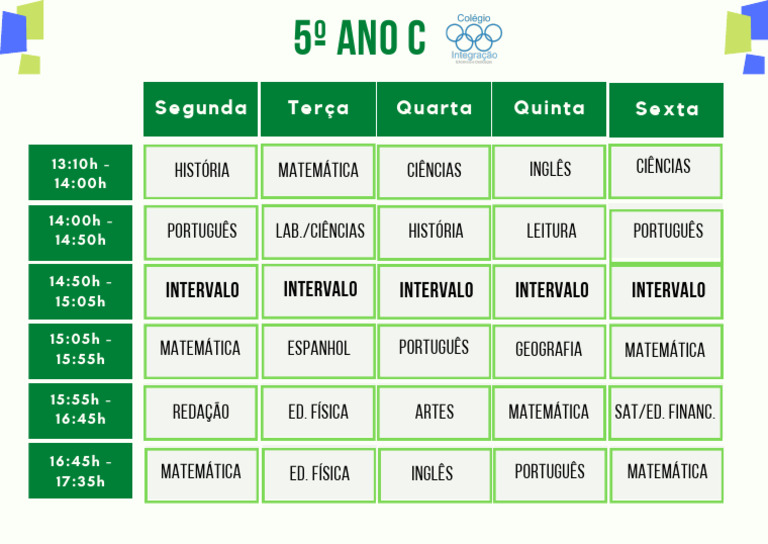 5C - Horário - 2024 | PDF