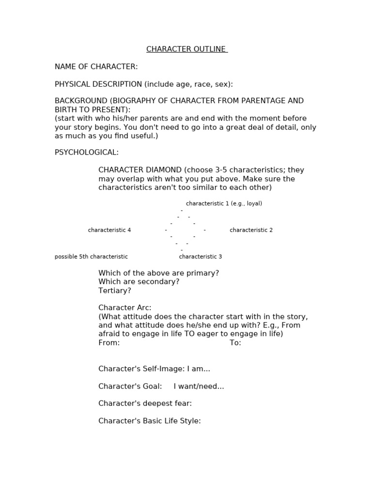Character-Outline Website | PDF