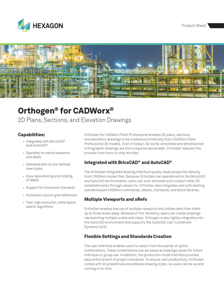 Hexagon PPM OrthoGen For CADWorx Product Sheet US 2018 | PDF ...