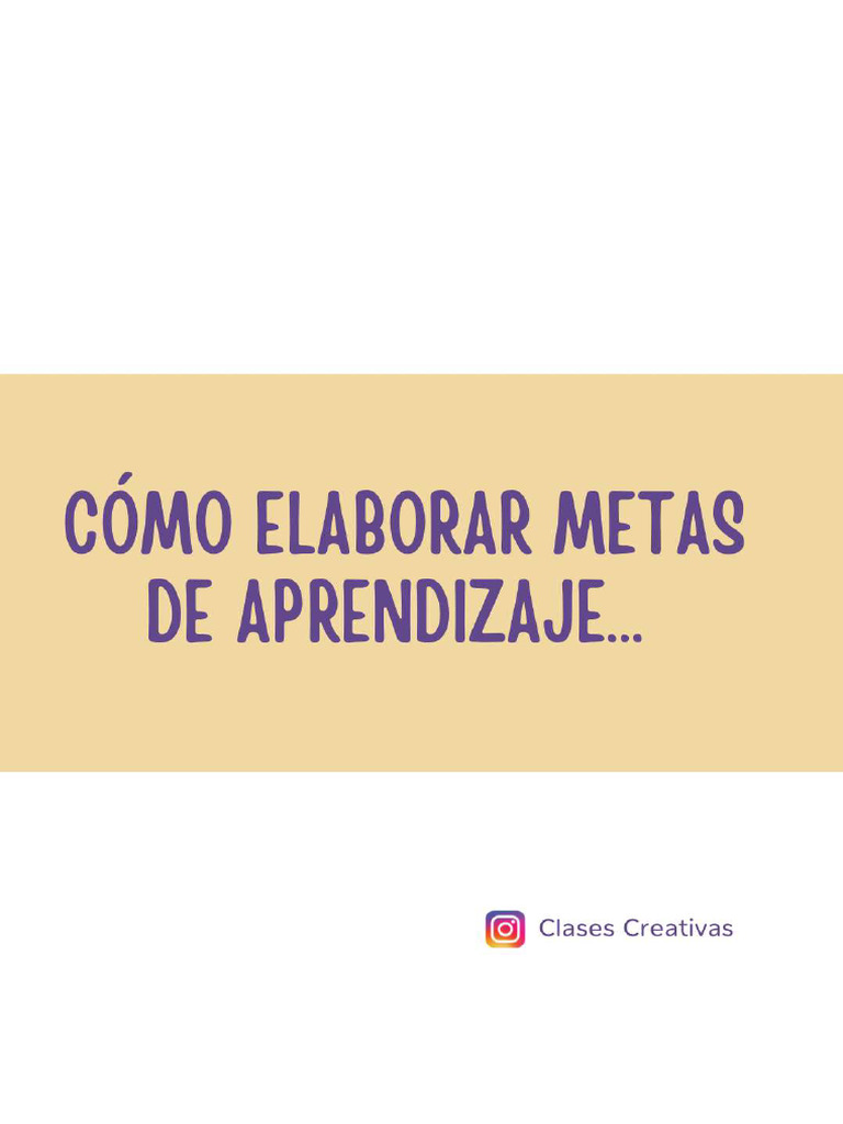 Metas de Aprendizaje | PDF
