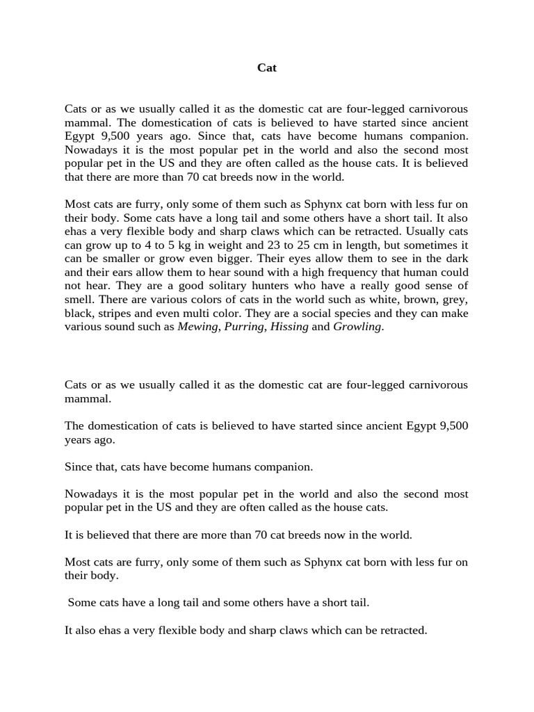 Descriptive Text Cat | PDF