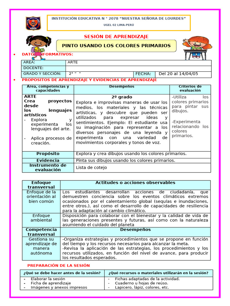 S2 SESION ARTE PINTAMOS CON LOS COLORES PRIMARIOS | PDF S2 SESION ARTE PINTAMOS CON LOS COLORES PRIMARIOS | PDF