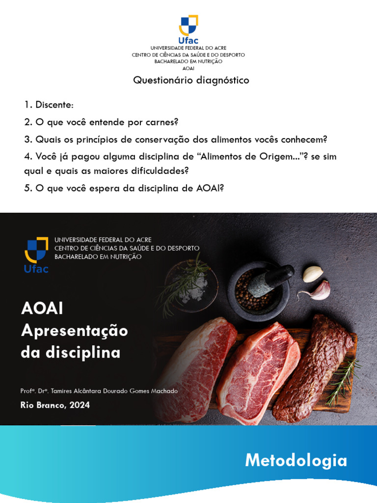 Aula 1 - Aoa I 2024 - Ufac - 240724 - 070410 | PDF