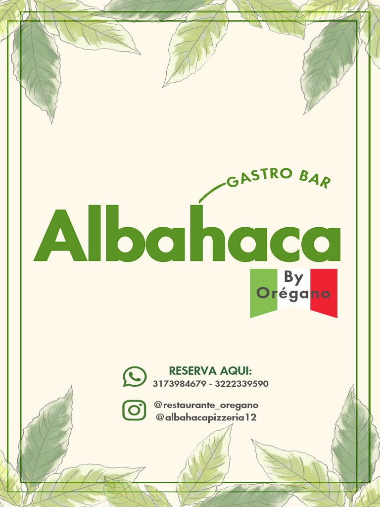 Menu Albahaca 2024-7 | PDF