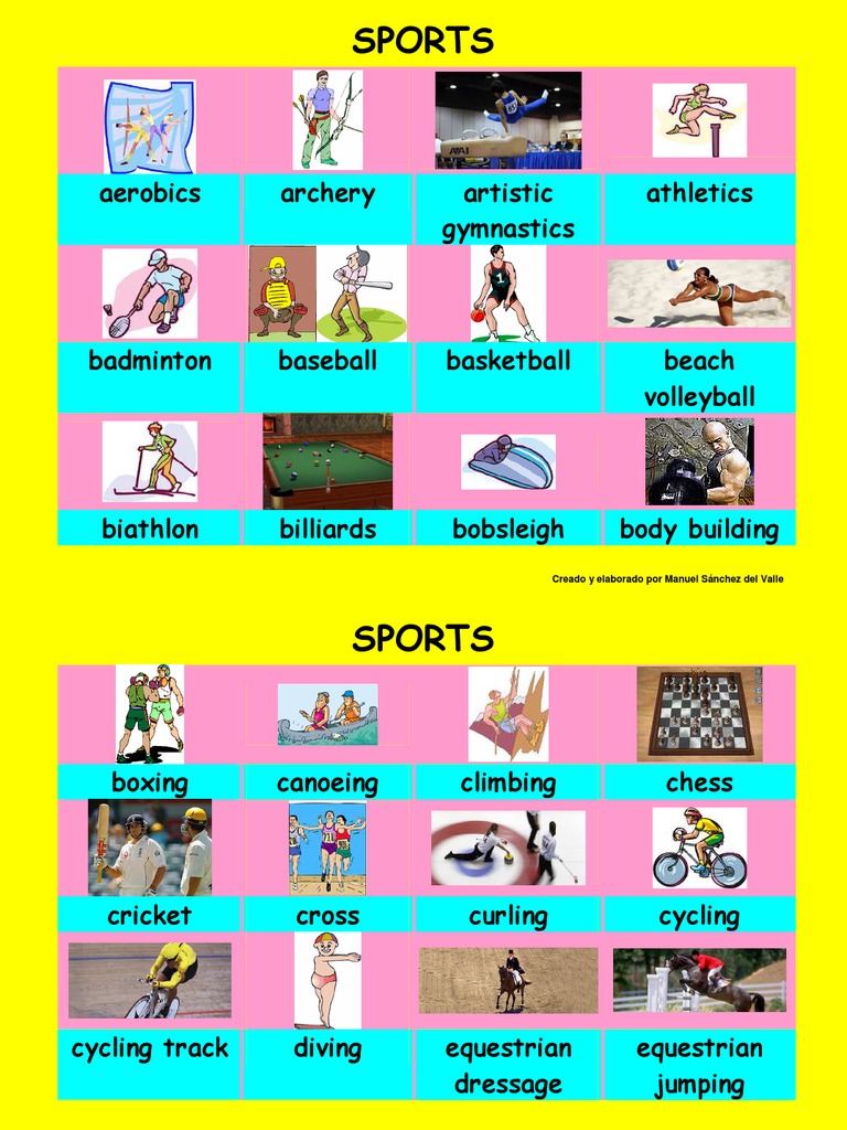 Comprehensive Sports List by Manuel Sánchez | PDF | Sports & Recreation