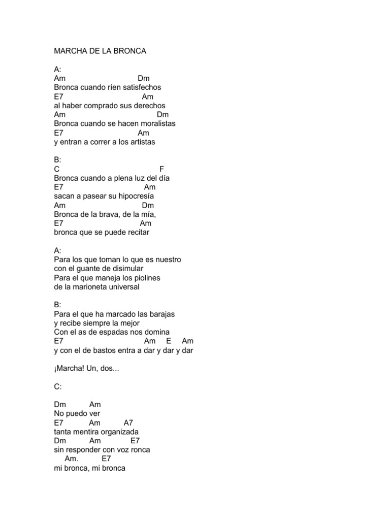 MARCHA DE LA BRONCA | PDF
