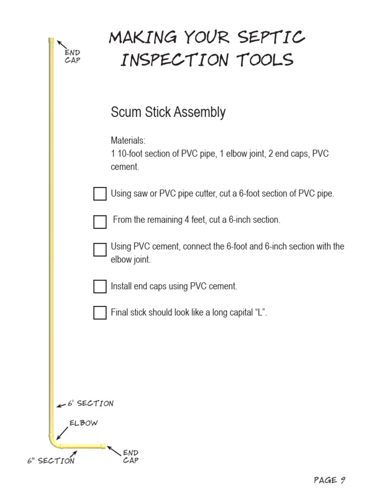 Making Your Septic Inspection Tools: Scum Stick Assembly | PDF
