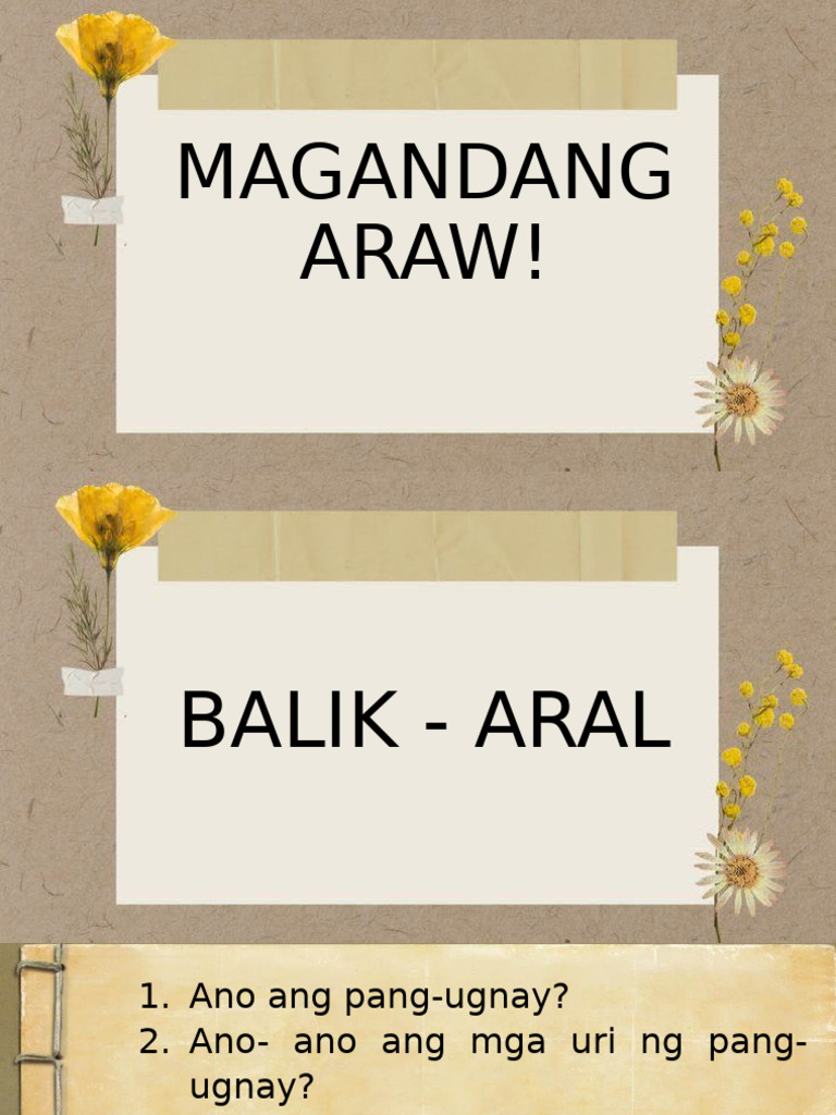 Pandiwa Cot 1 Filipino 9 2024 2025 Pdf