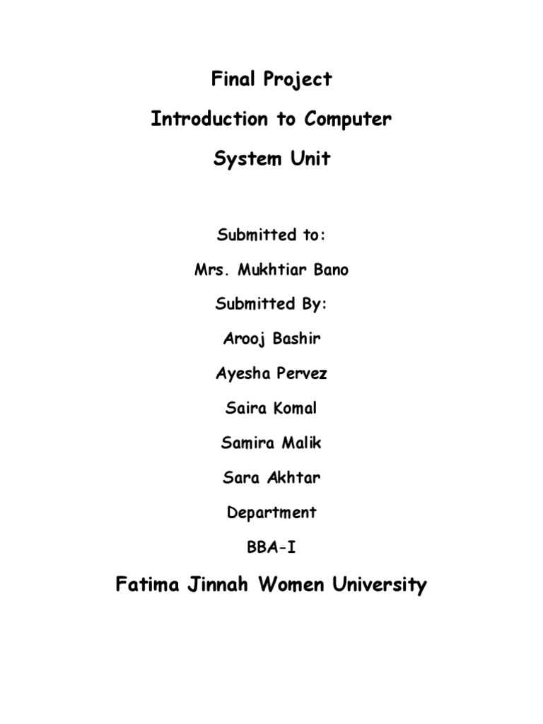 Final Project Introduction To Computer System Unit | PDF | Computer ...
