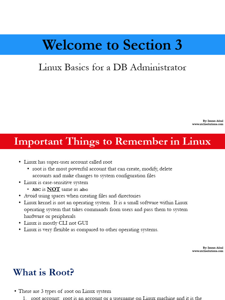 3-Linux Basics For A DB Administrator | PDF | Superuser | File Transfer Protocol