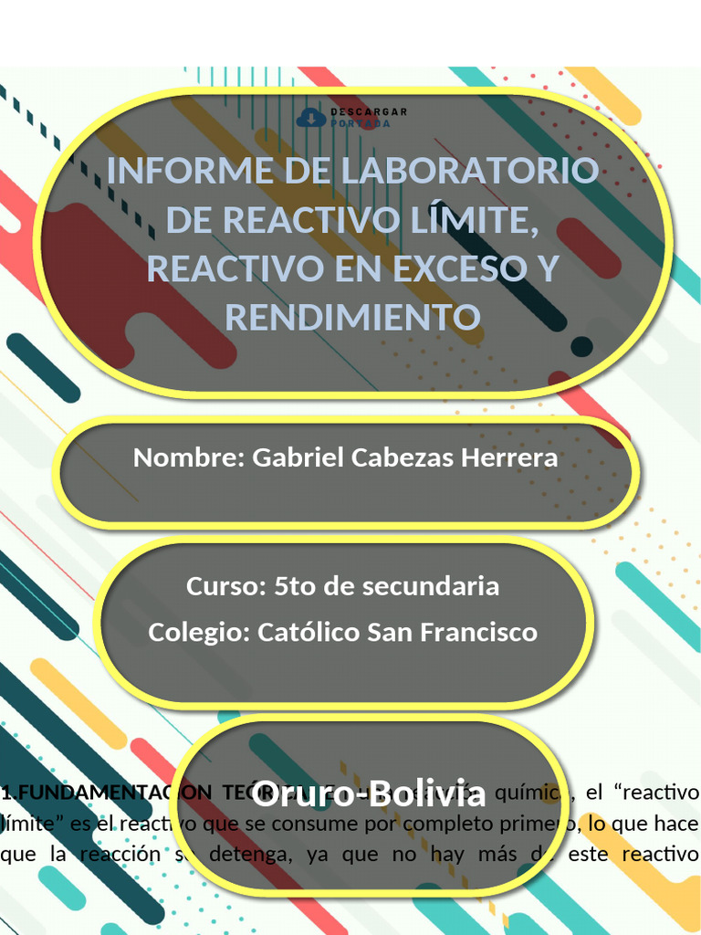 Reactivo Límite y Rendimiento en Laboratorio | PDF | Palomitas de maiz ...