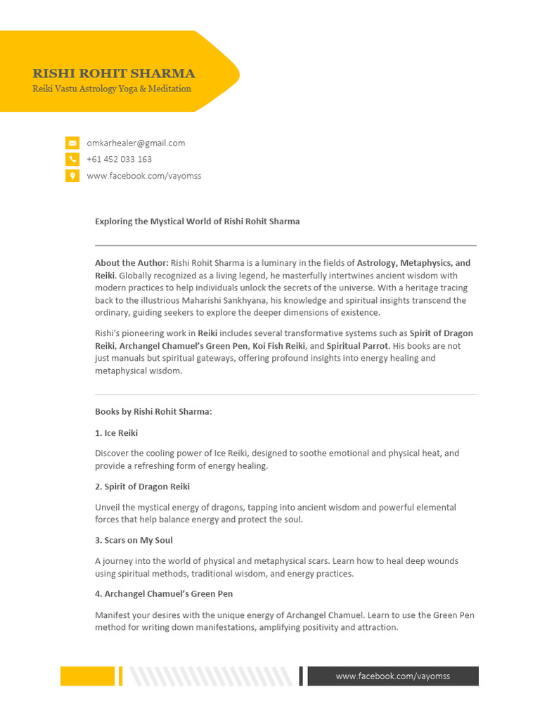 Reiki Books by Rishi Rohit Sharma | PDF | Spirituality | Yoga