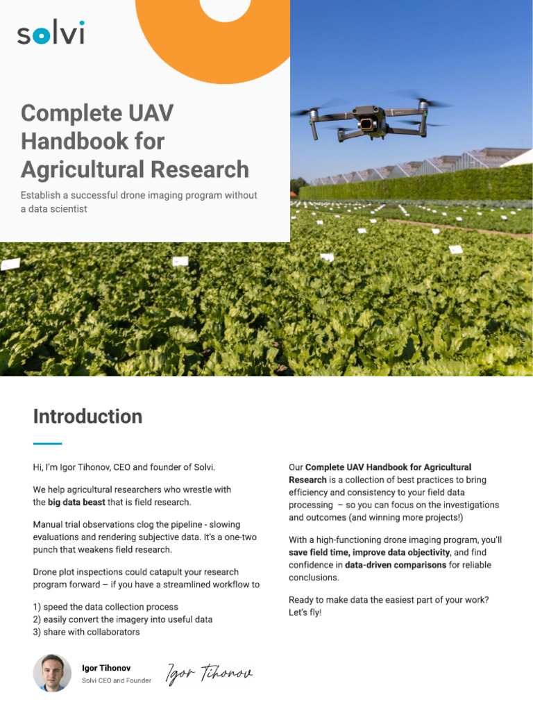 Complete UAV Handbook For Agricultural Research | PDF