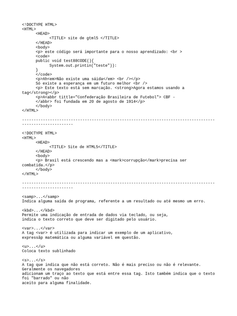 Pinheiros Aula Compilado 2 | PDF | HTML | Consorcio Mundial de la red