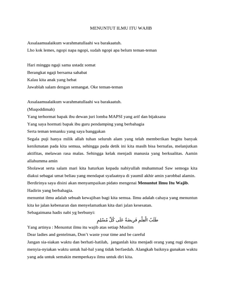 Teks Pidato Mapsi | PDF