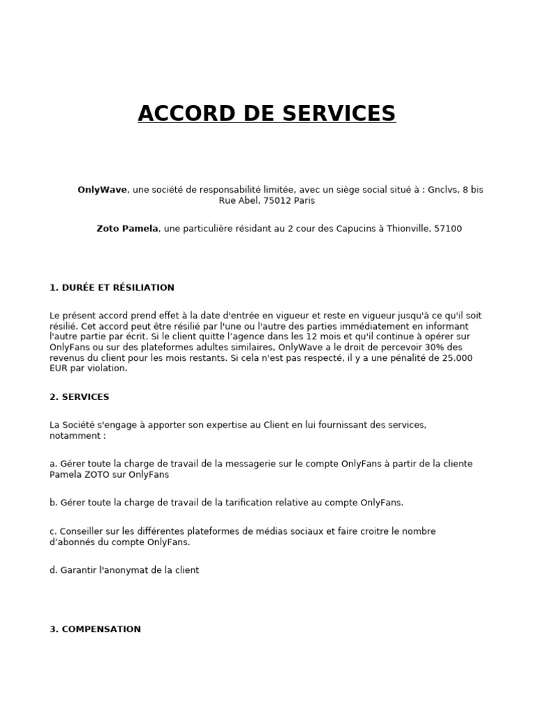 Contrat Ofm - Template 2 | PDF