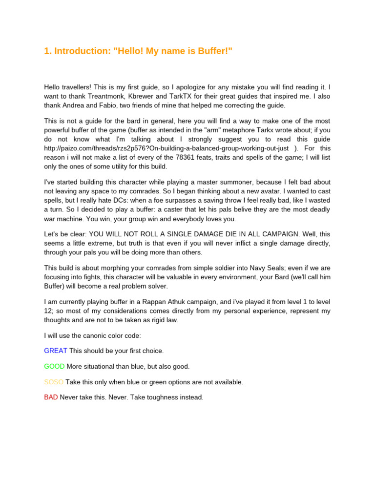 Guide To The Buffer Bard - How To Be The Very Best Friend of Everyone ...