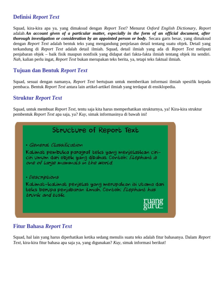 Definisi Report Text | PDF