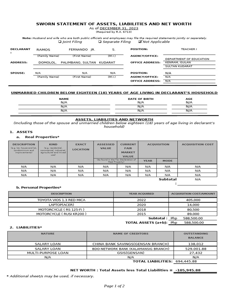 SALN Fernando 2023 EDITED | PDF