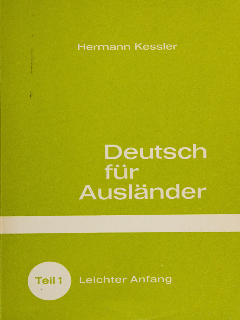 Deutsch Fur Auslander Volume 1 | PDF