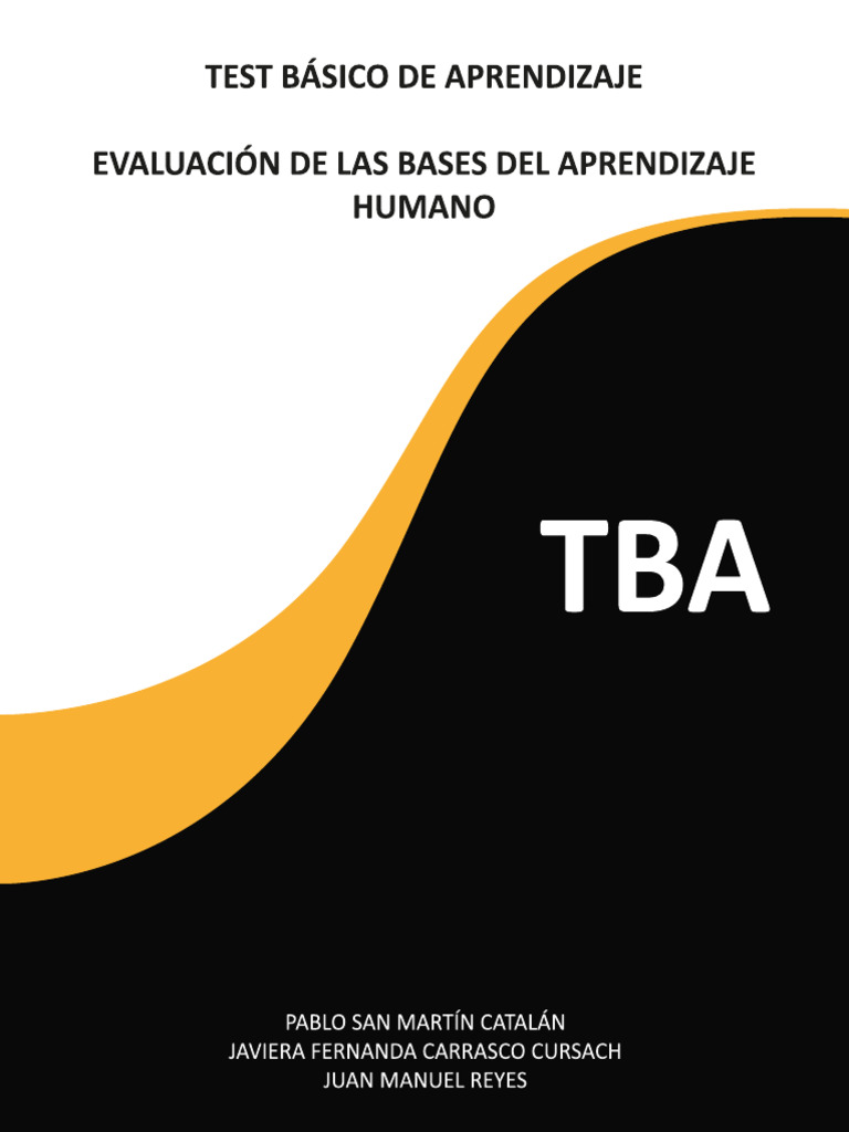 Test Basico de Aprendizaje TBA | PDF