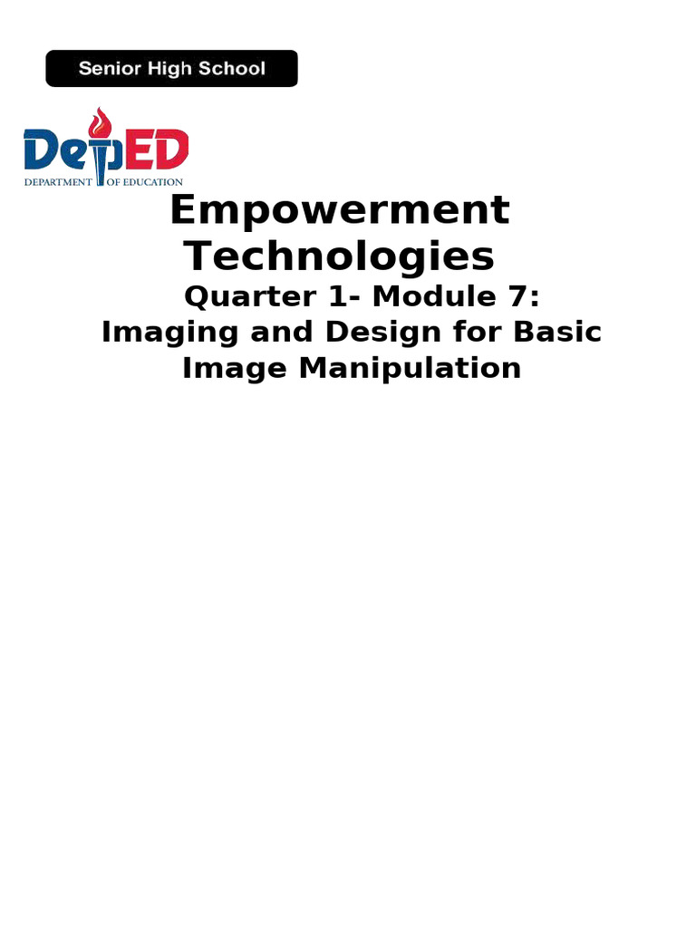 ADMSHS Emp Tech Q1 M7 L1-Imaging-and-Design-for Basic-Image-Manipulation | PDF