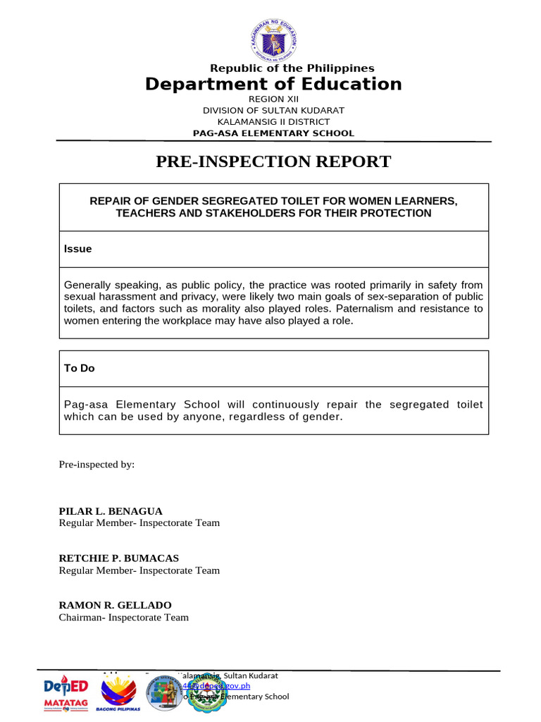 Pre-Inspection Report | PDF