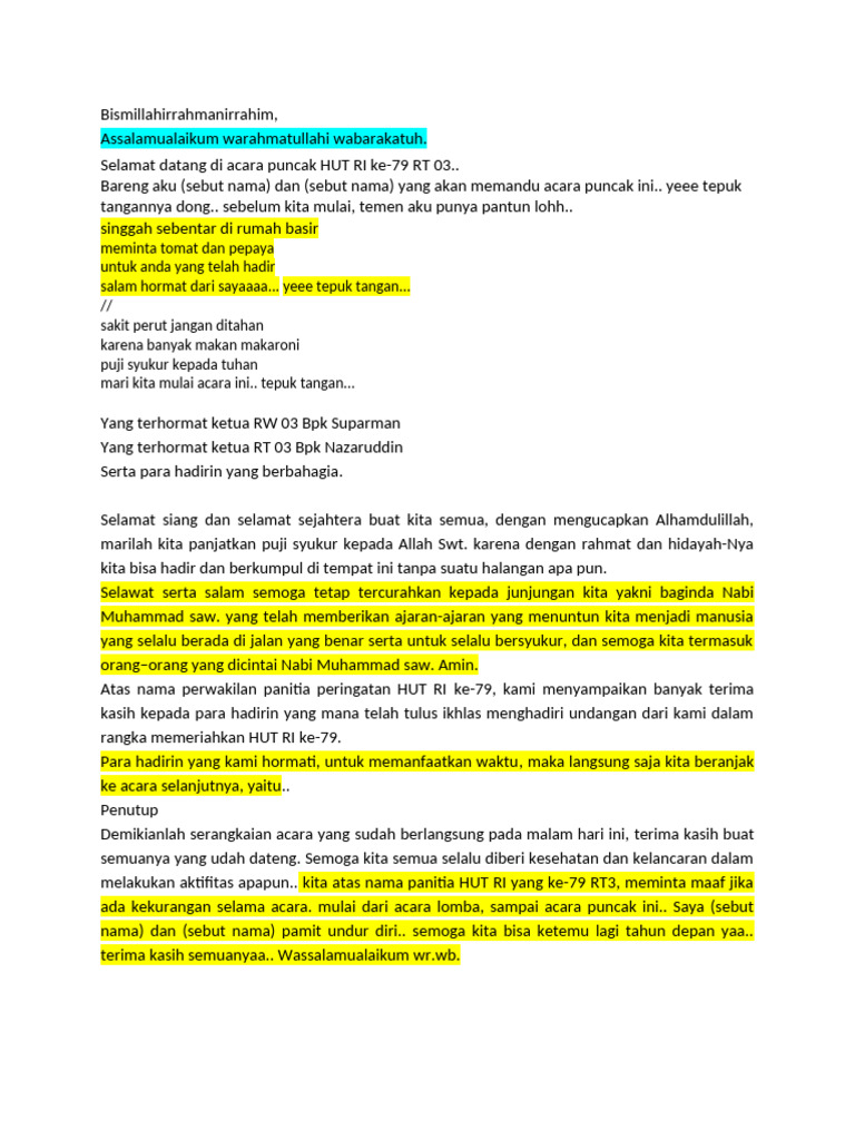 Teks MC Hut r1 Rt03-1 | PDF