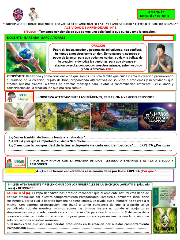 Ficha 12 Quinto SLG 2024 Eda 3 Act 3 | PDF