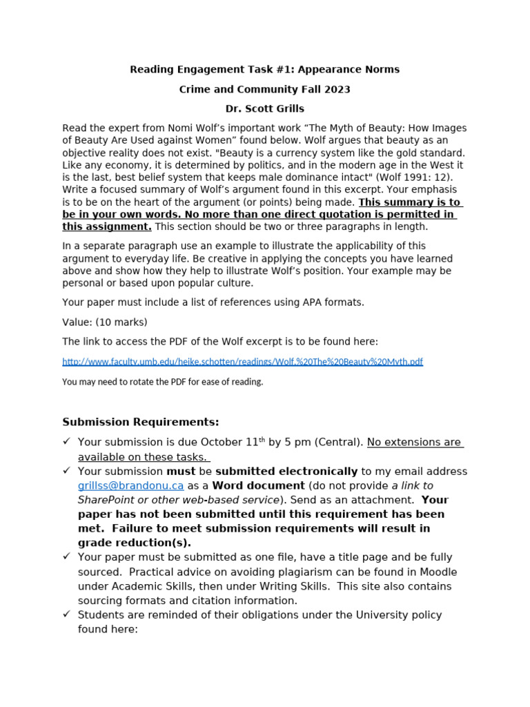 Engagement Task 1 Fall 2023 | PDF