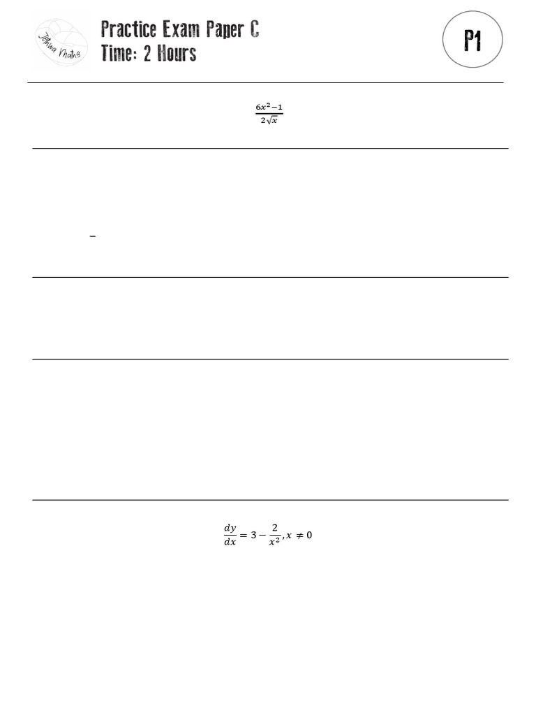 p1 Practice Exam Paper C 1.1 | PDF