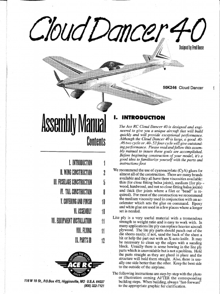 Cloud Dancer 40 Oz5870 Instructions | PDF