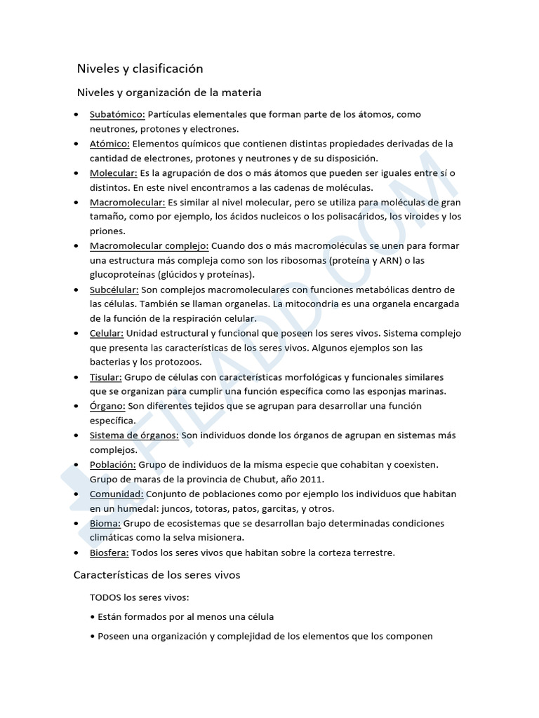 Resumen Bio e Intro Bio Celular | PDF