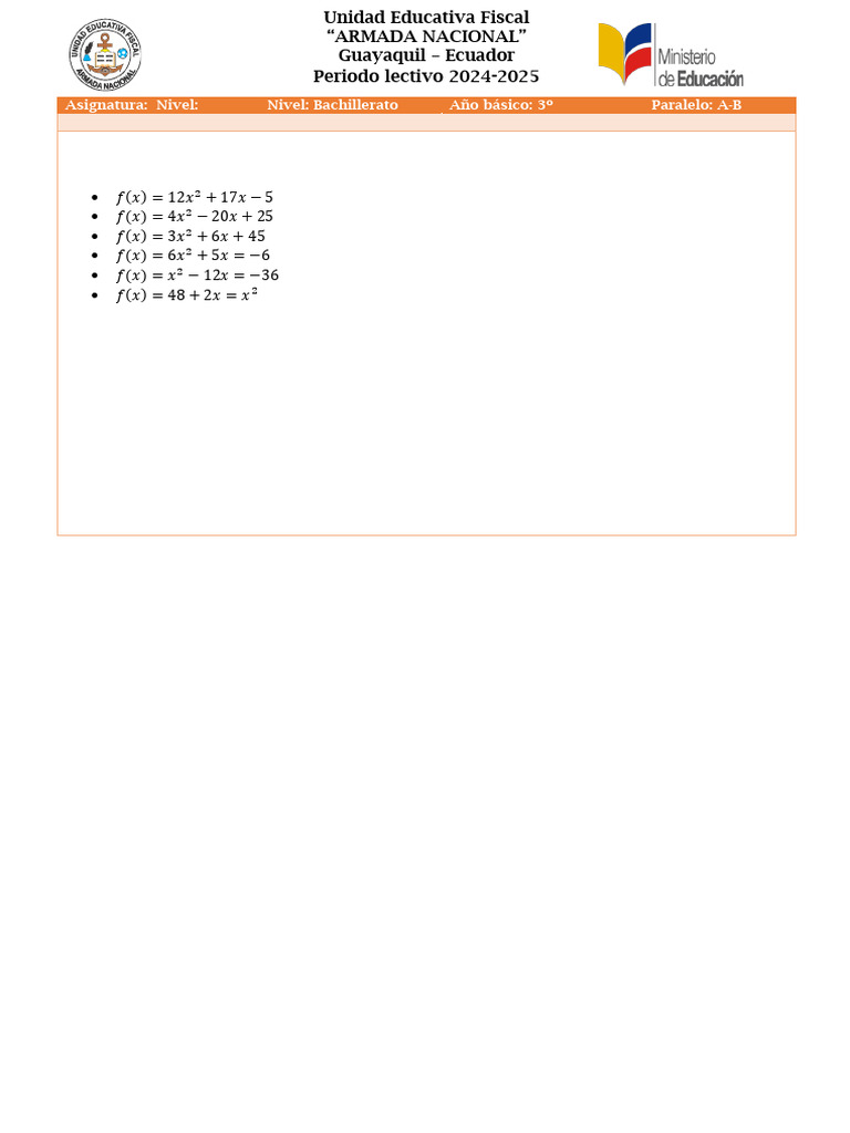 Mat. 3ro BGU Repaso | PDF