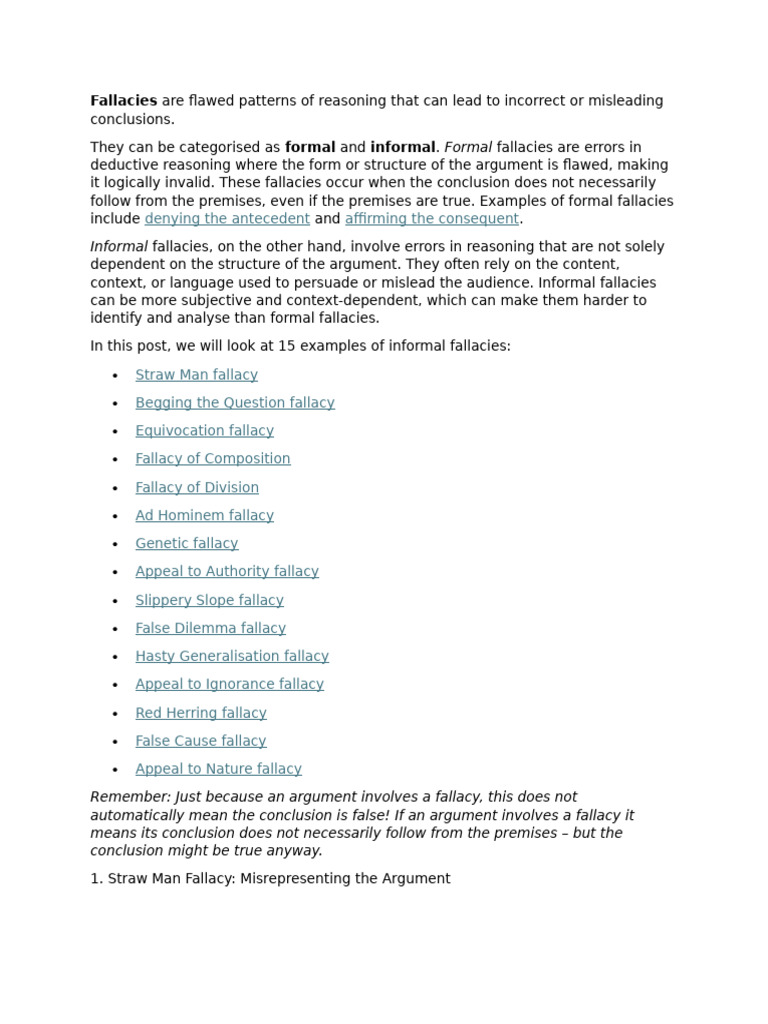 Fallacies | PDF