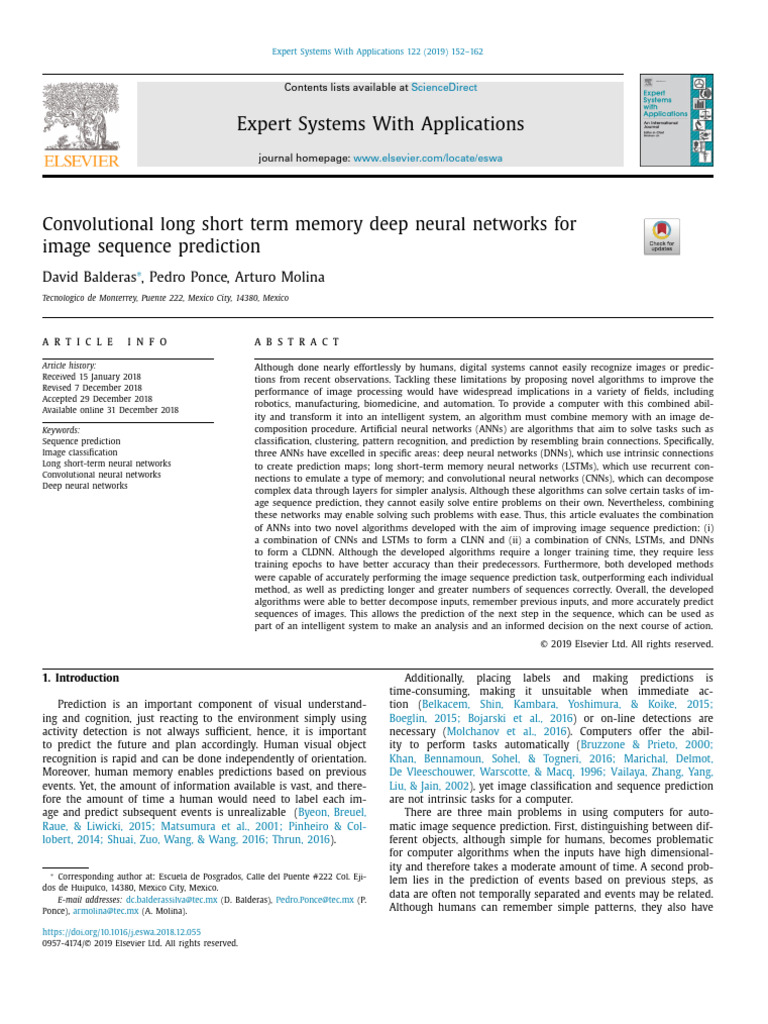 Convolutional Long Short Term Memory Deep Neural Networks For Image Sequence Prediction Pdf