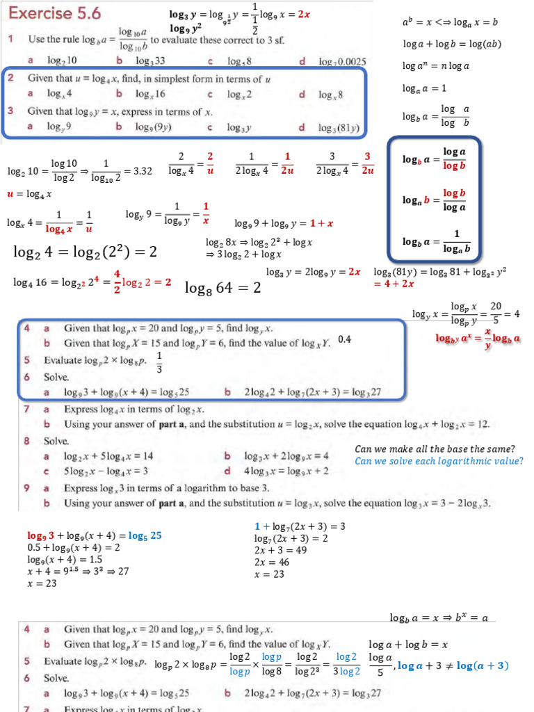 A Math - Log Changing Base | PDF