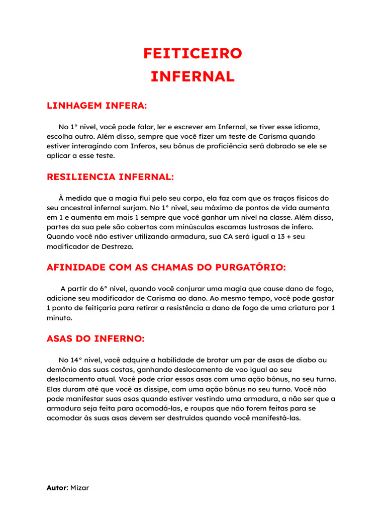 Feiticeiro Infernal 2.0 | PDF