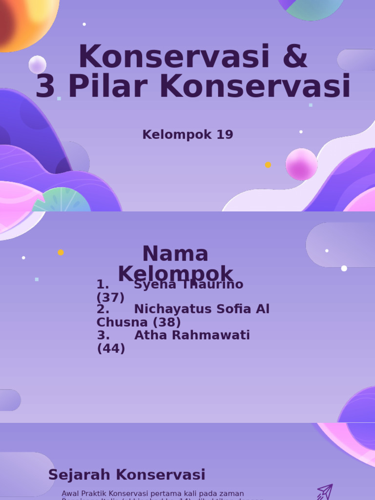 Konservasi & 3 Pilar - Kel 19 | PDF